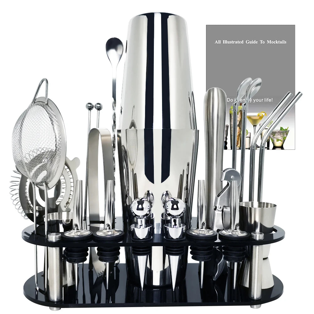 Royallure Boston Cocktail Shaker Set – 13–22Pcs Bartender Mixer Kit wi ...