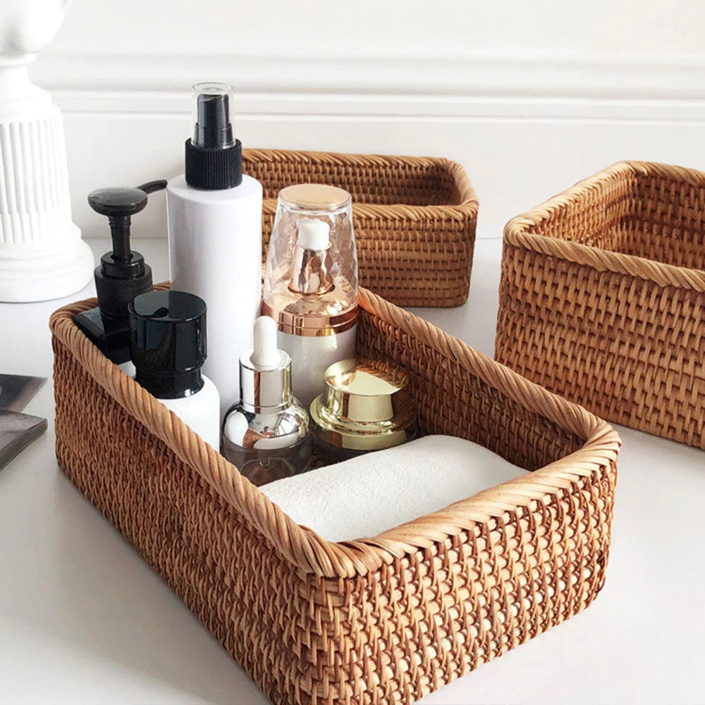 Royaleva Artisan Rectangular Rattan Storage Basket – Royale Basic