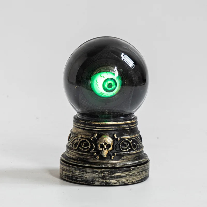 Royaleva LED Crystal Ball with Blinking Green Evil Eye Gothic Hallowee ...