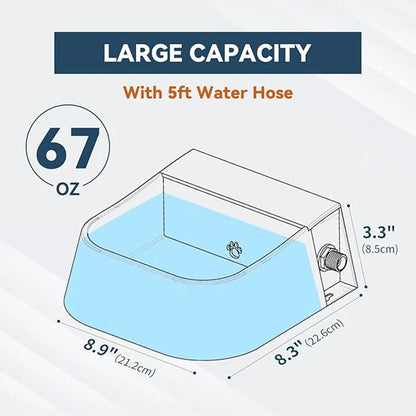 Royellux Automatic Pet Water Bowl – 2L Outdoor Dispenser with Hose for ...