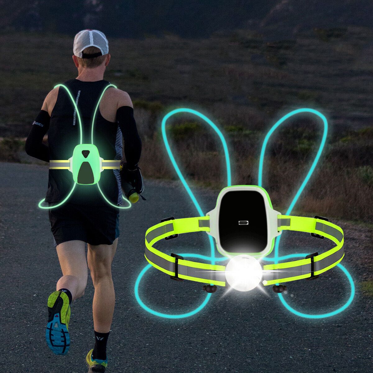 Rayvia ReflectSafe LED Safety Vest – USB Rechargeable, 6-Color Lights ...