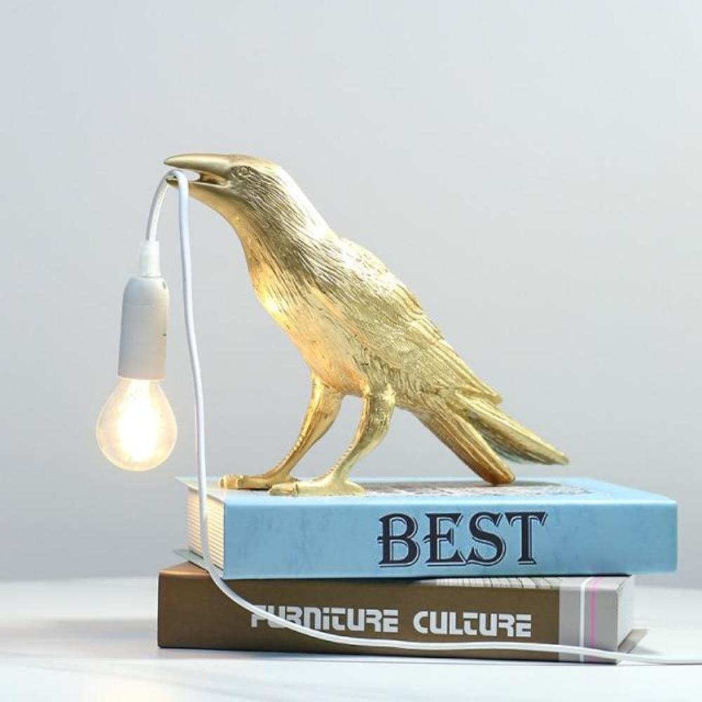 RoyaleGlow Nordic Crow Bird Lamp – Unique Wall & Table LED Light for S ...